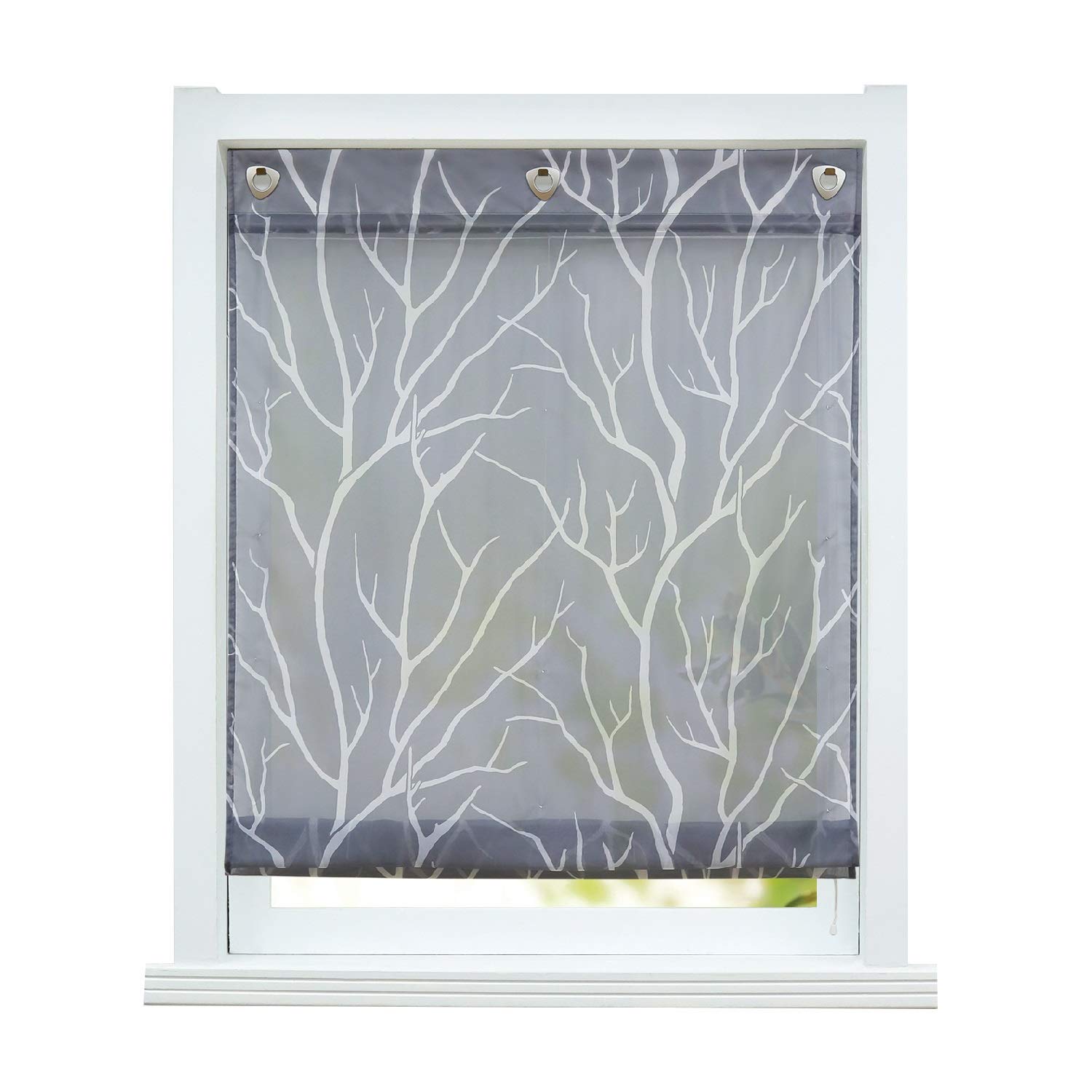 ESLIR Roman Blind No Drilling Required Transparent with Eyelets ...