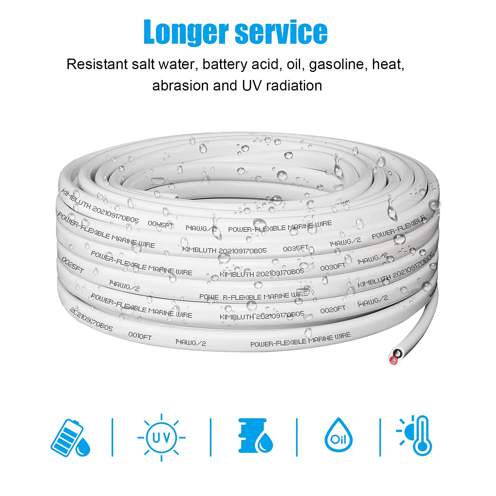 Snapklik.com : Kimbluth 14 Gauge Duplex Marine Wire Tinned Copper Boat ...