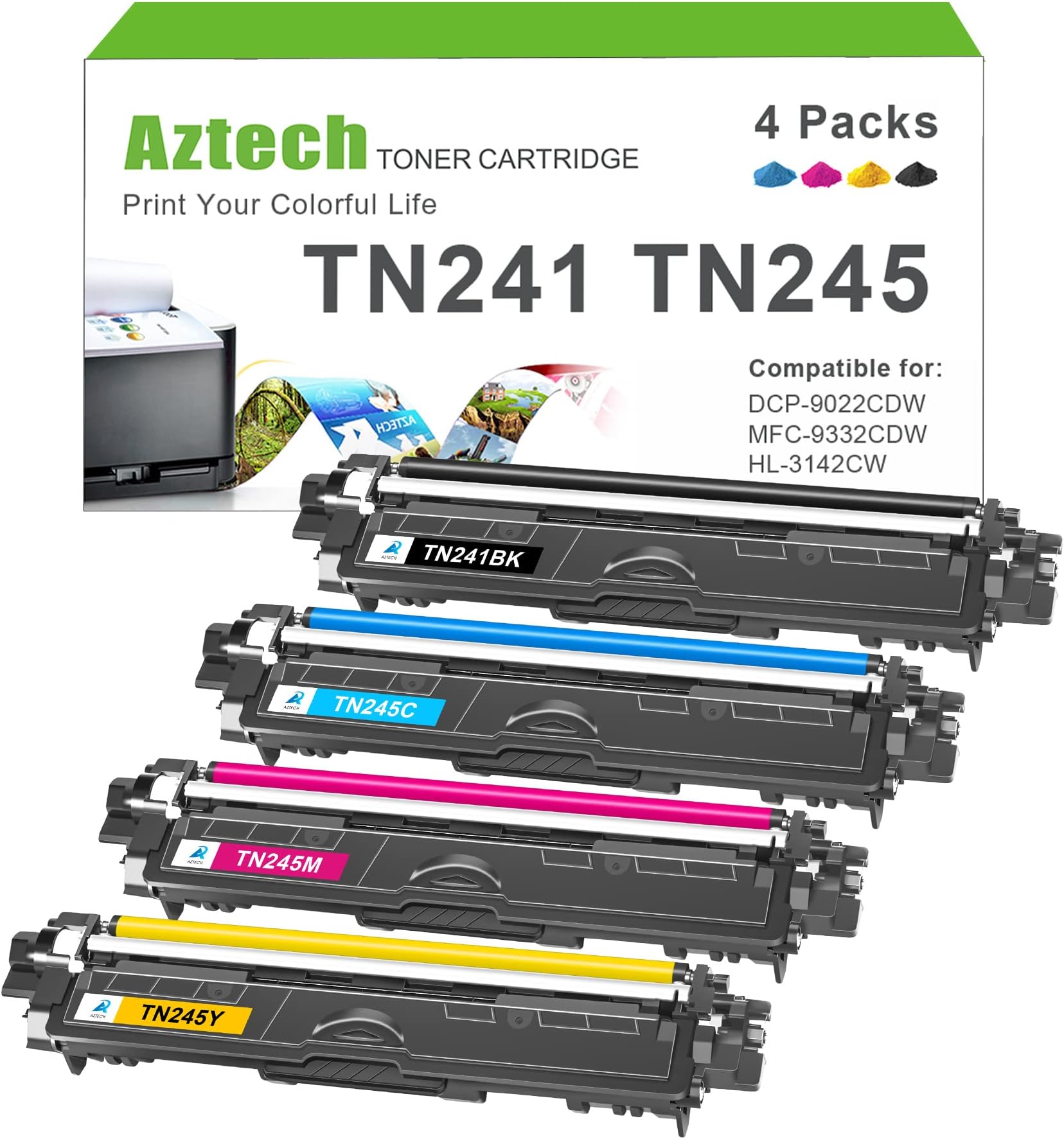 KUPYLM TN241 TN245 Cartouche de Toner Compatible pour Brother TN-241 TN ...