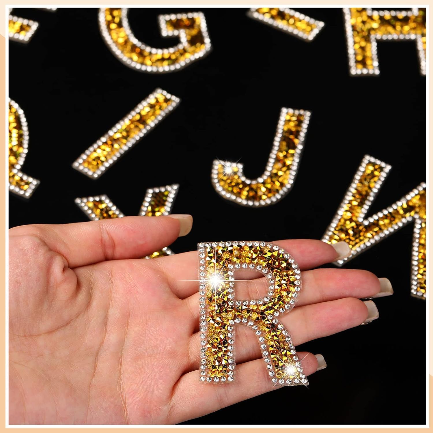 Snapklik.com : Yinder Glitter Resin Rhinestone Alphabet Letter Stickers ...