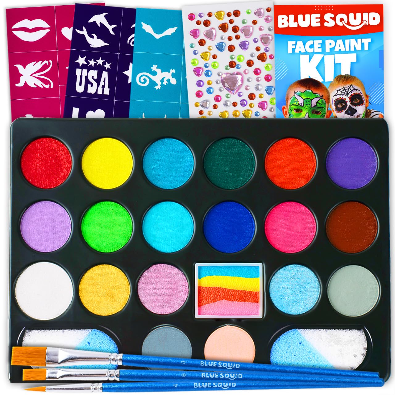 Blue Squid Face Painting Kit For Kids 24 Colors 160pc | Desertcart Angola