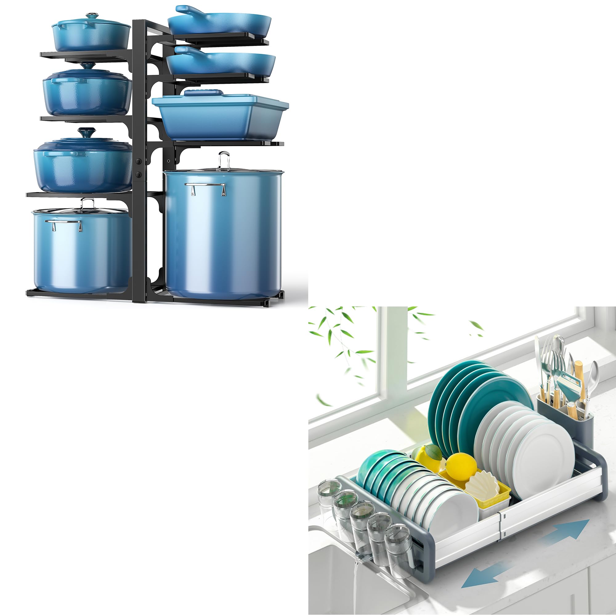 Amazon.com: ORDORA 21" Height Heavy Duty Pots Pans Organizer Rack for ...