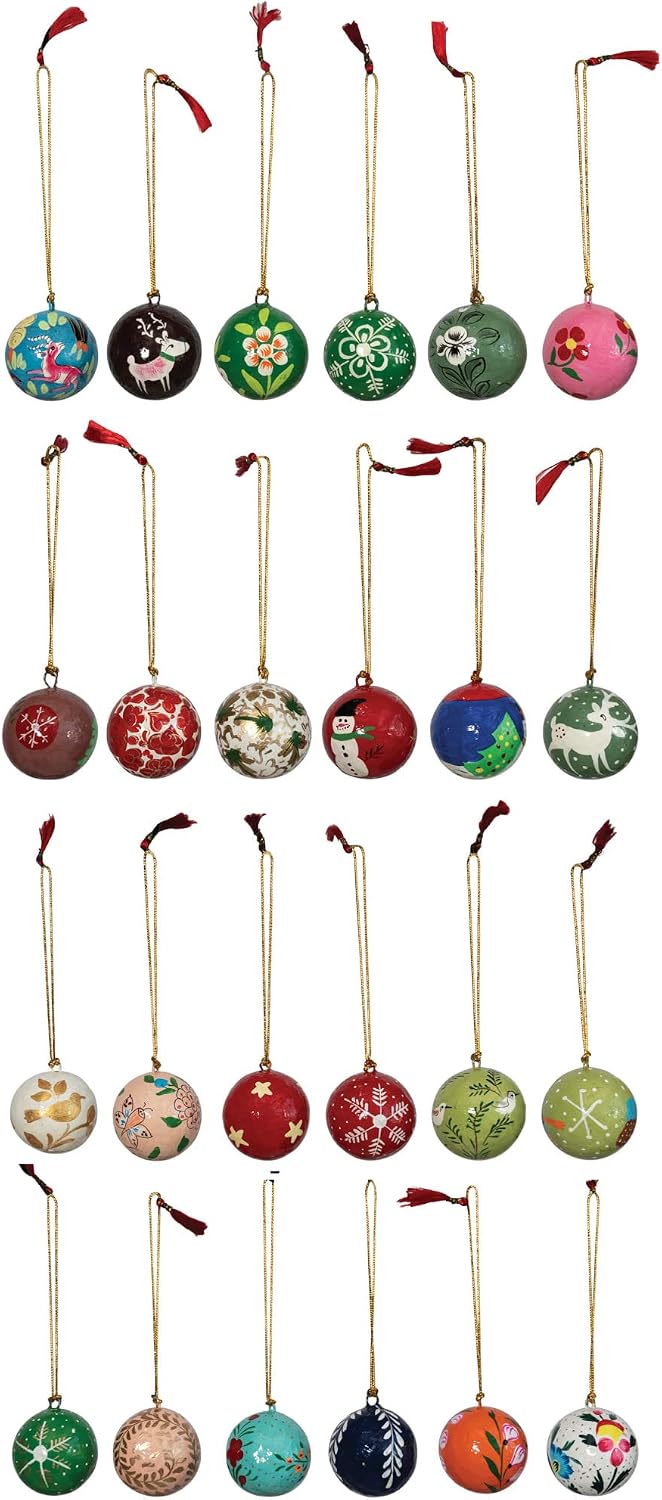 Amazon.com: Creative Co-Op 1' Round Hand-Painted Paper Mache Ball ...