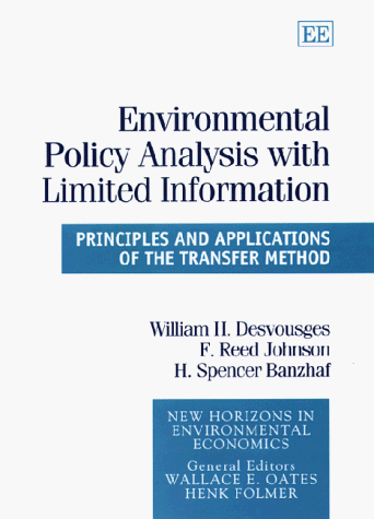 Environmental Policy Analysis With Limited Information: Principles and ...