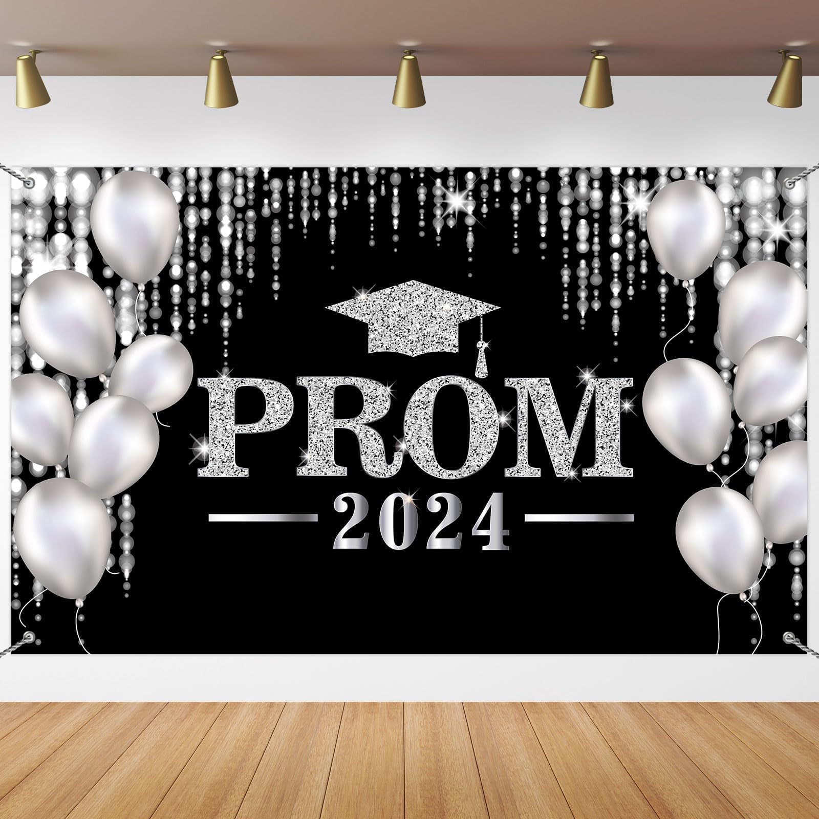 Amazon.com : Joliaco Prom 2024 Backdrop Blue and Silver Glitter ...