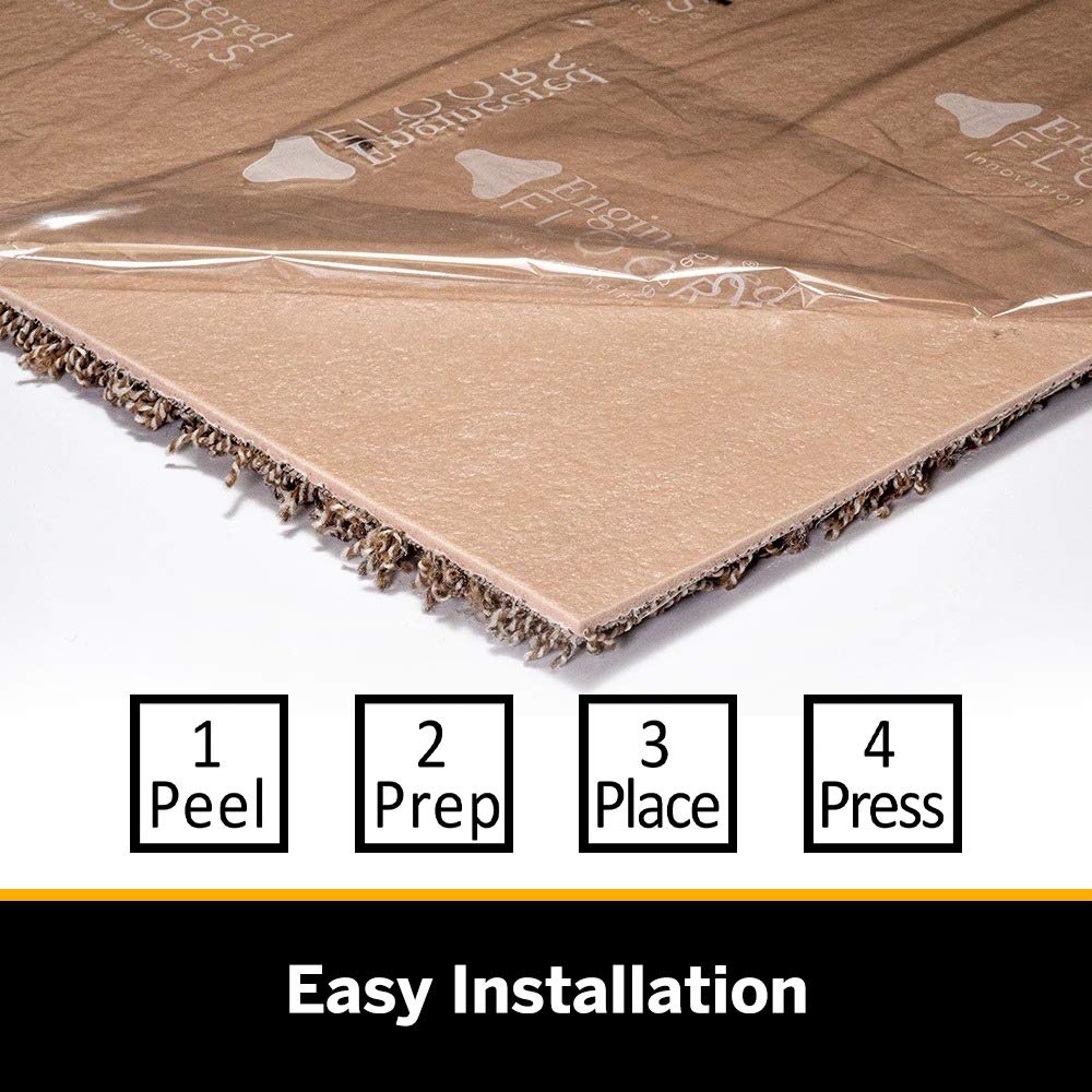 Smart Squares in A Snap 18” x 18” Residential Soft Carpet Tile, Peel ...