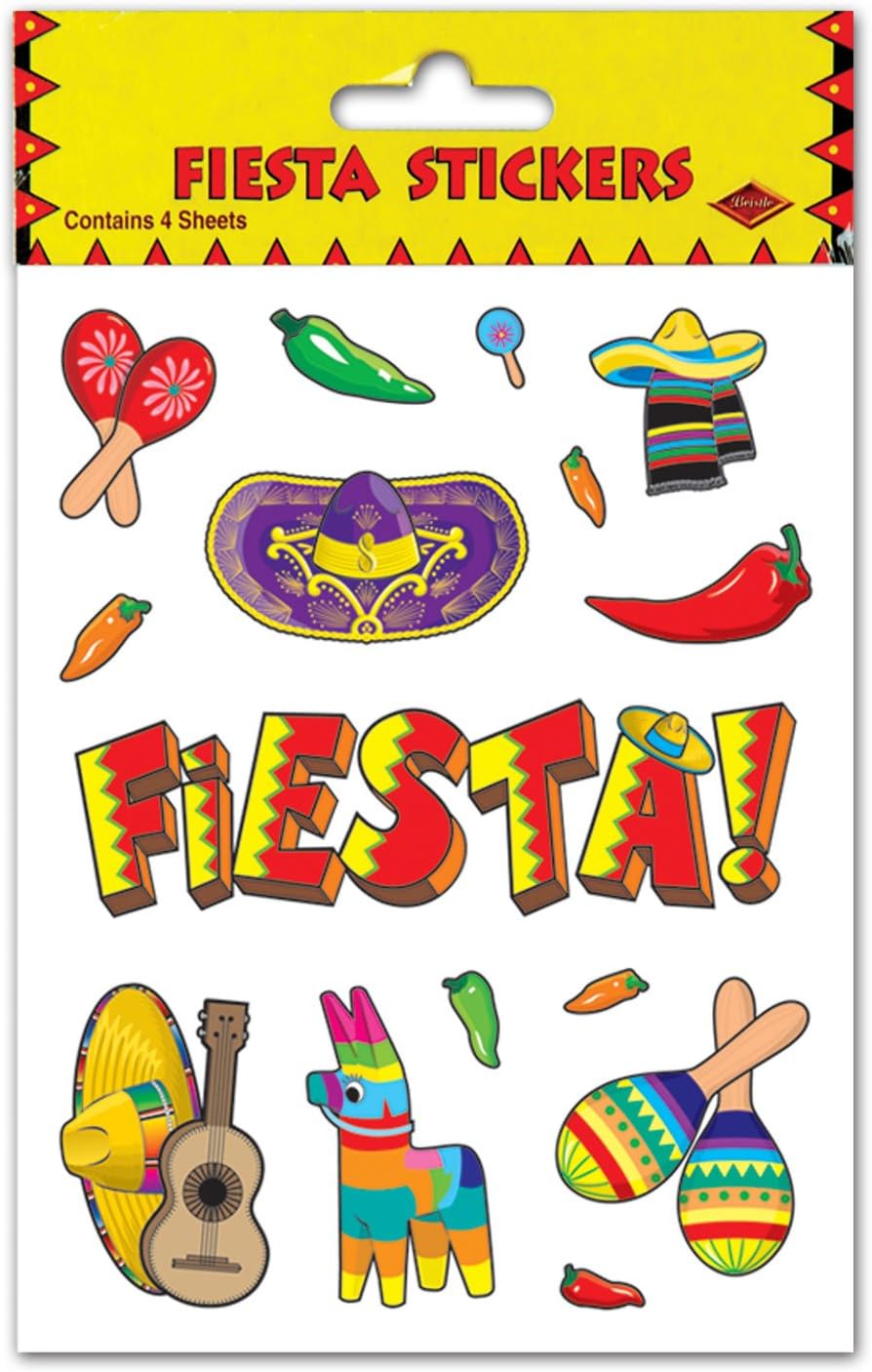 Amazon.com: Fiesta Stickers (4 ct) : Toys & Games