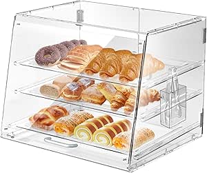 Amazon.com: 3-Tier Pastry Display Case, Removable Bakery Display Case ...