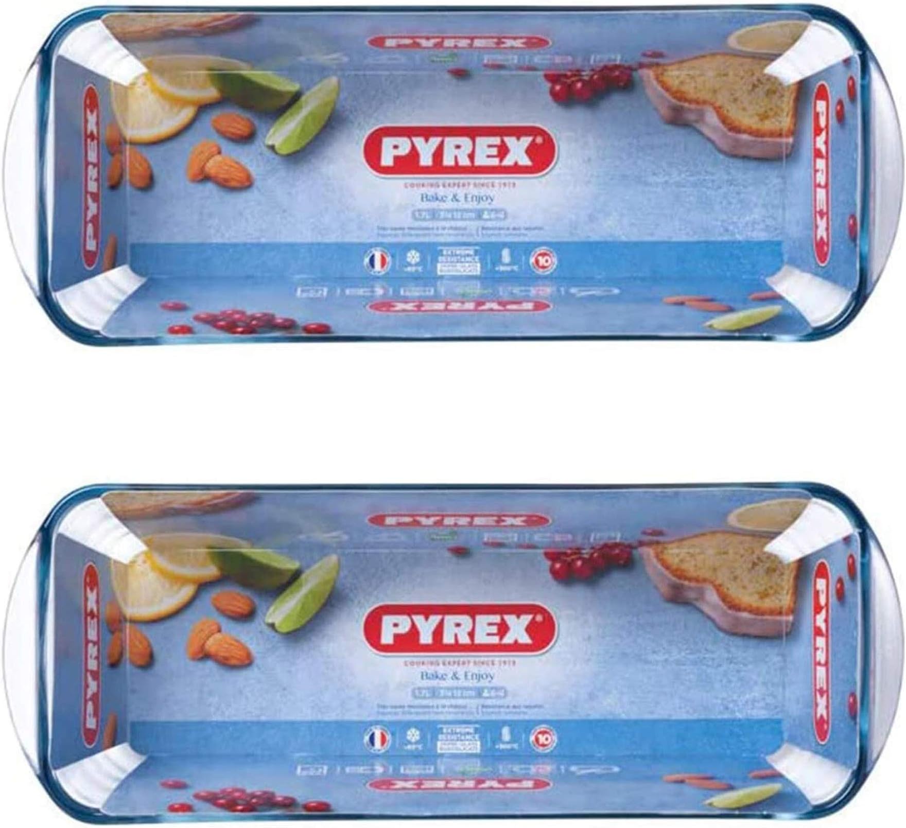 Pyrex Glass Loaf Pan Dish High Resistance 30cm Clear/Transparent (Pack ...