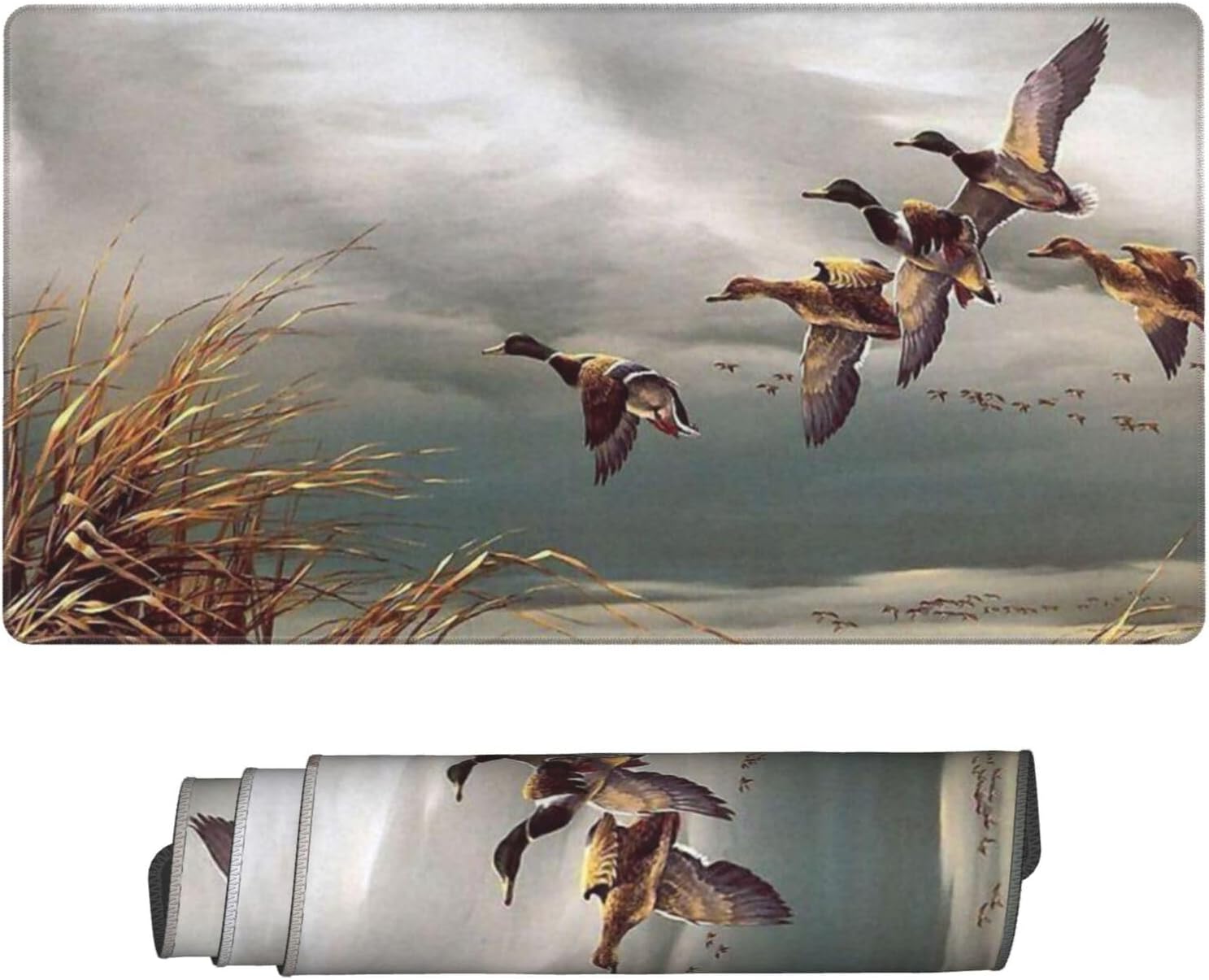 Amazon.com: TATAOYU Hunting Flying Wild Ducks Print Mousepad 15.8x29.5 ...