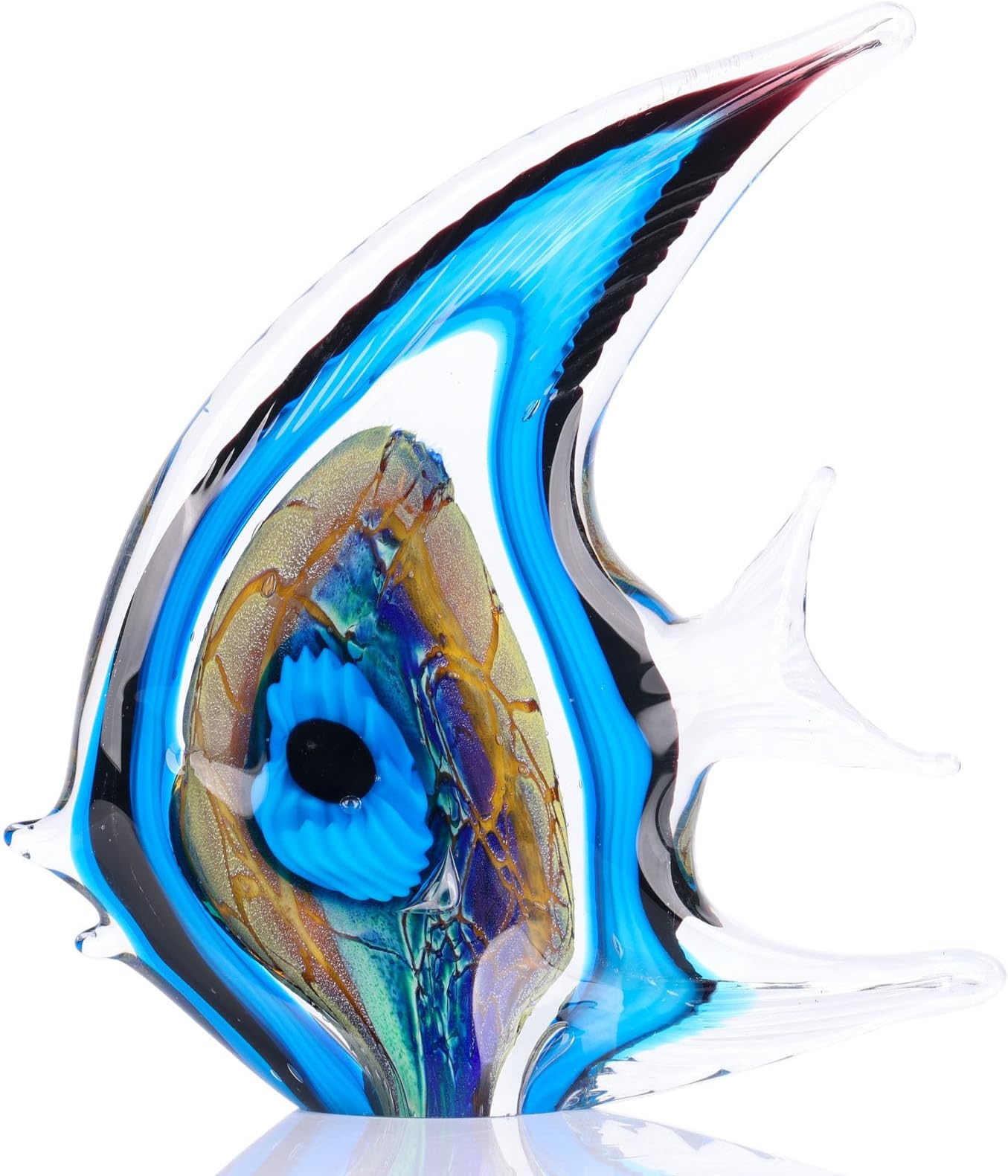 Amazon.com: XMGZQ Hand Blown Glass Figurines,Blown Blue Glass Decor ...