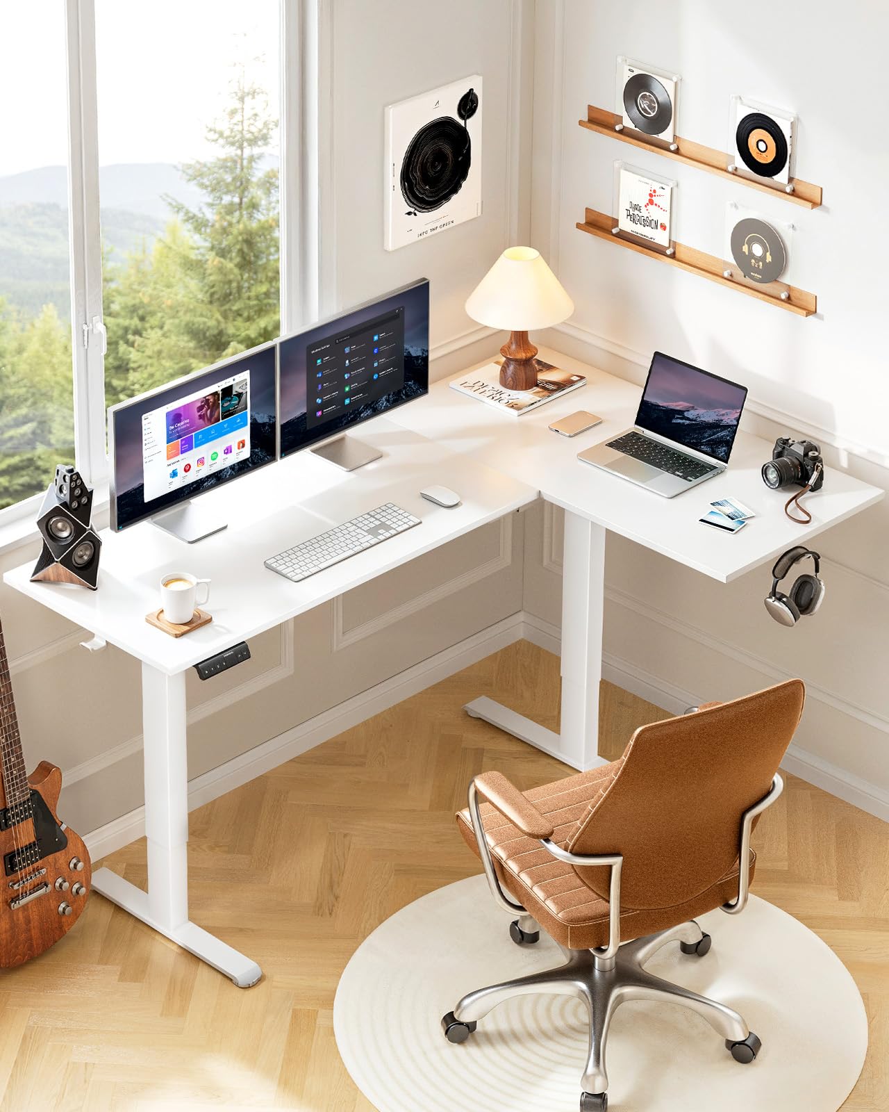 Snapklik.com : HUANUO L-Shaped Standing Desk, 71 X 48 Inch Dual Motor ...