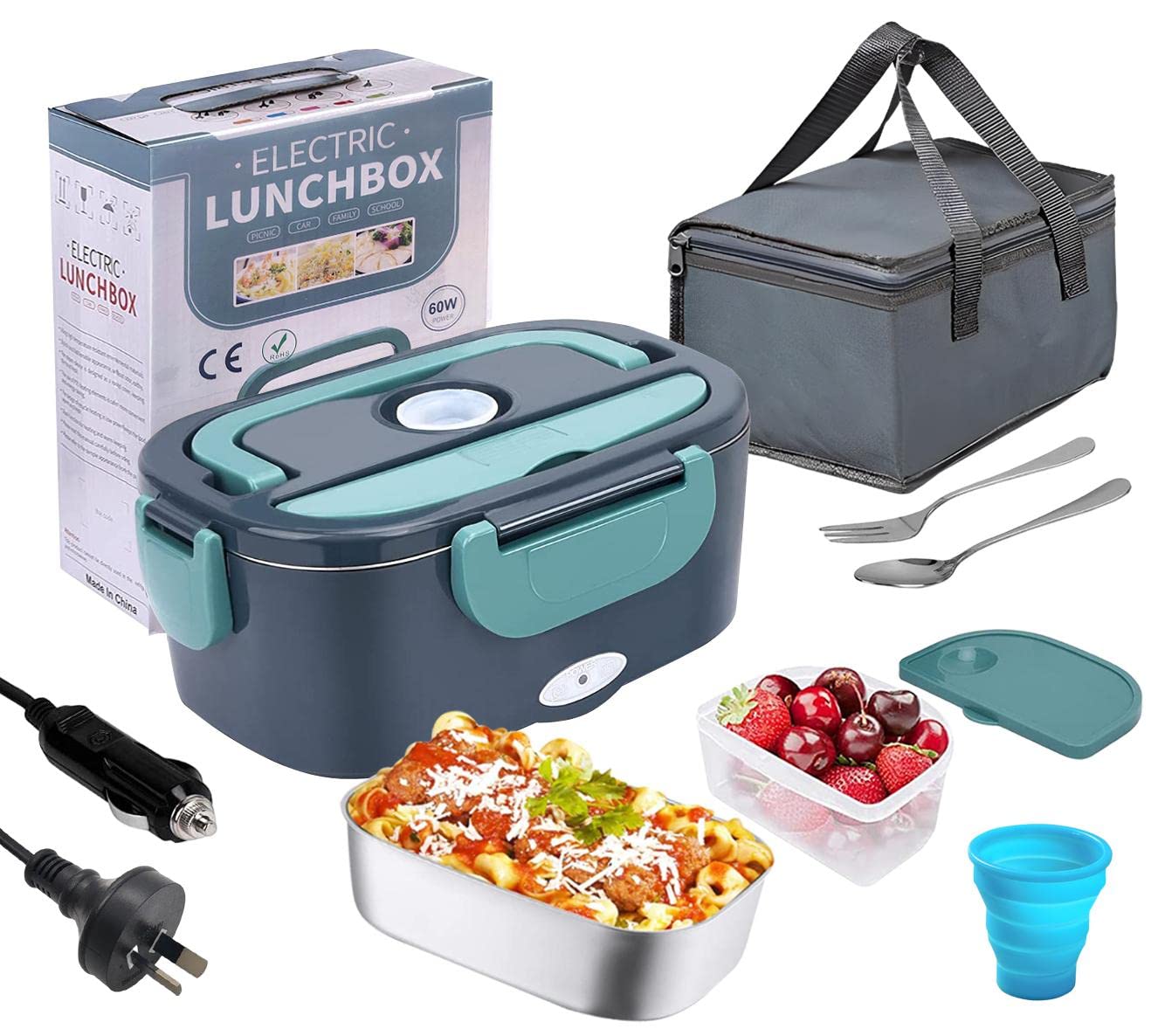 KITment Electric Heating Lunch Bento Box Food Heater with AU Plug, 3 in ...