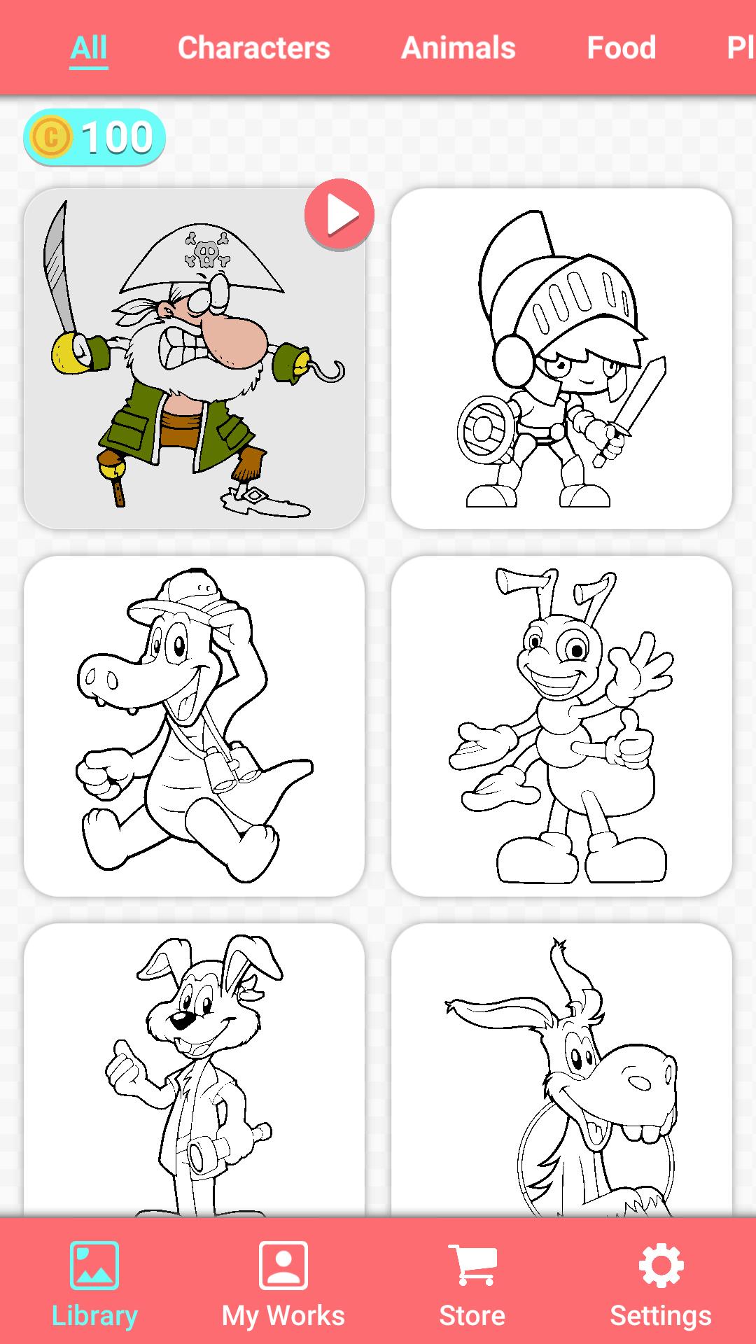 Paiting Pictures For Kids Coloring Art Brush animals,characters,animals ...