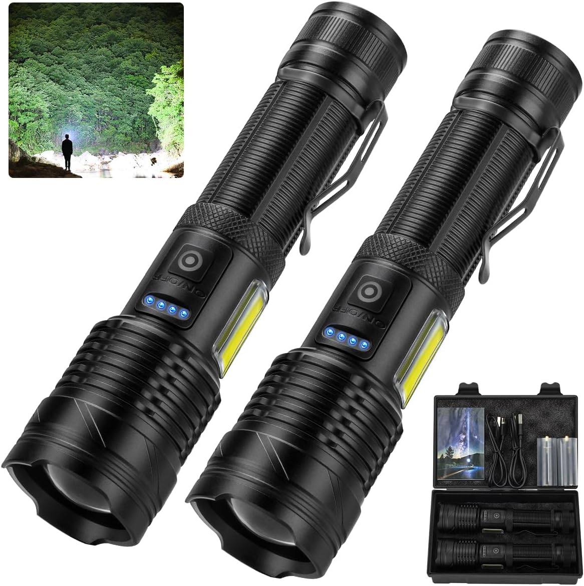 bailinghai Flashlights High Lumens Rechargeable, 900,000 Lumen LED ...