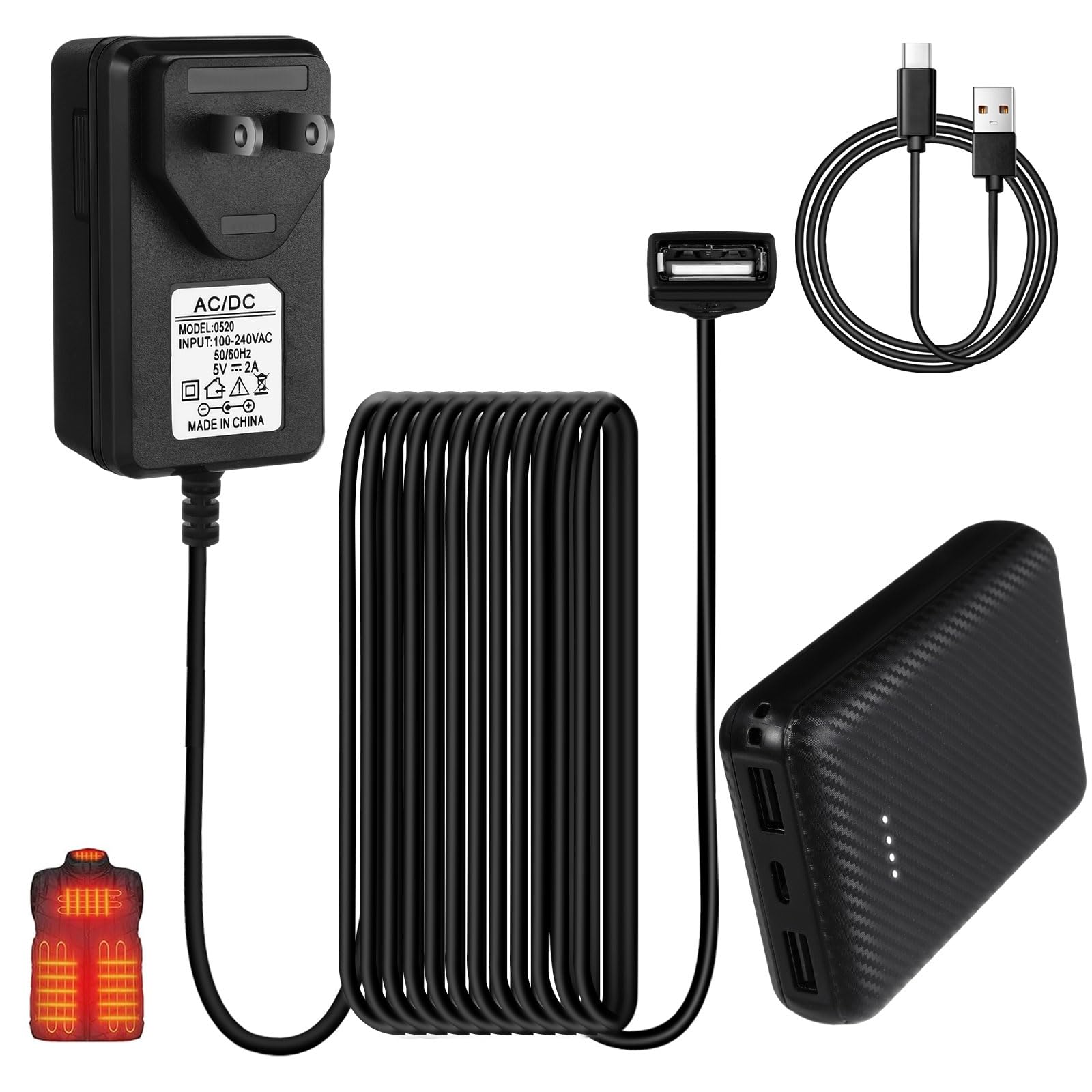 Amazon.com: Relaxweex 5v 2a 12000mah Power Bank for Heated Vests and ...