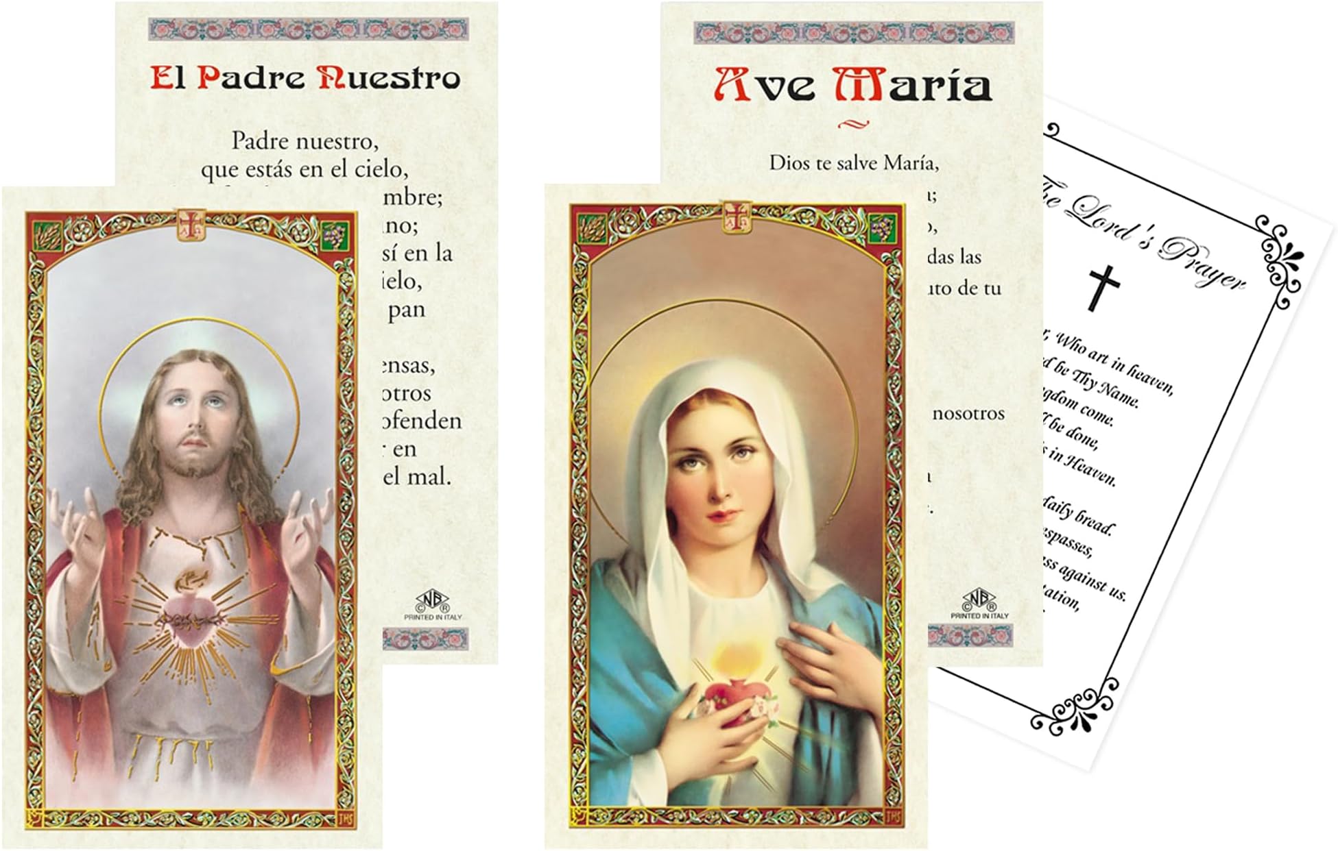 Amazon.com: Spanish Catholic Our Father Prayer Card - Hail Mary Prayer ...