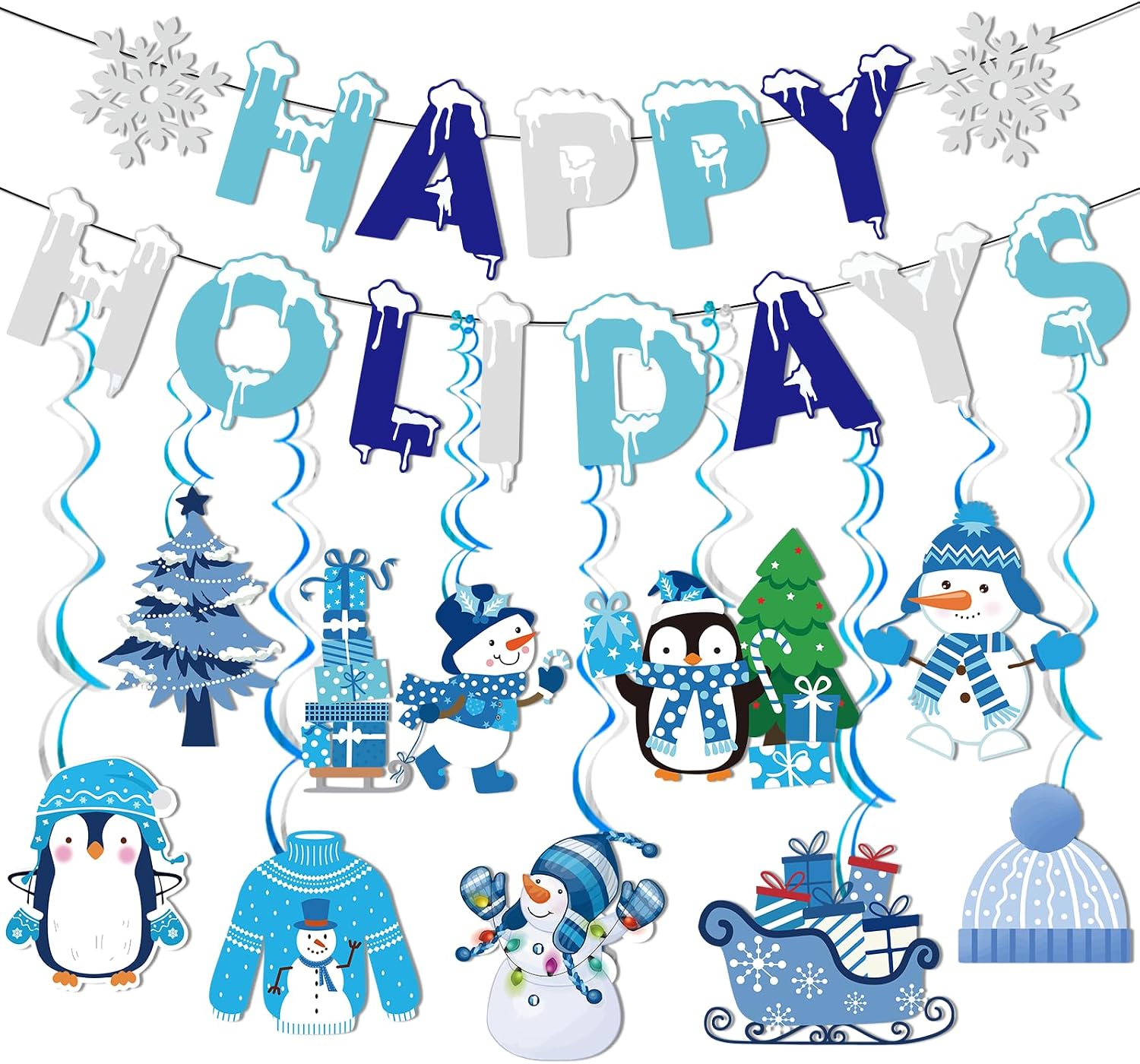 Amazon.com: Happy Holidays Banner Happy Holidays Decorations Winter ...