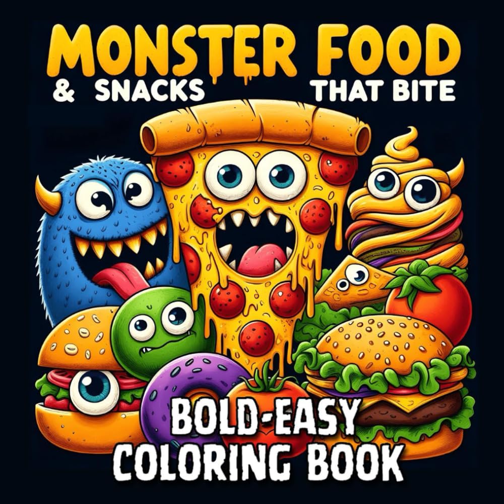 Amazon.com: Monster Food And Snacks That Bite: Coloring Book Bold And ...