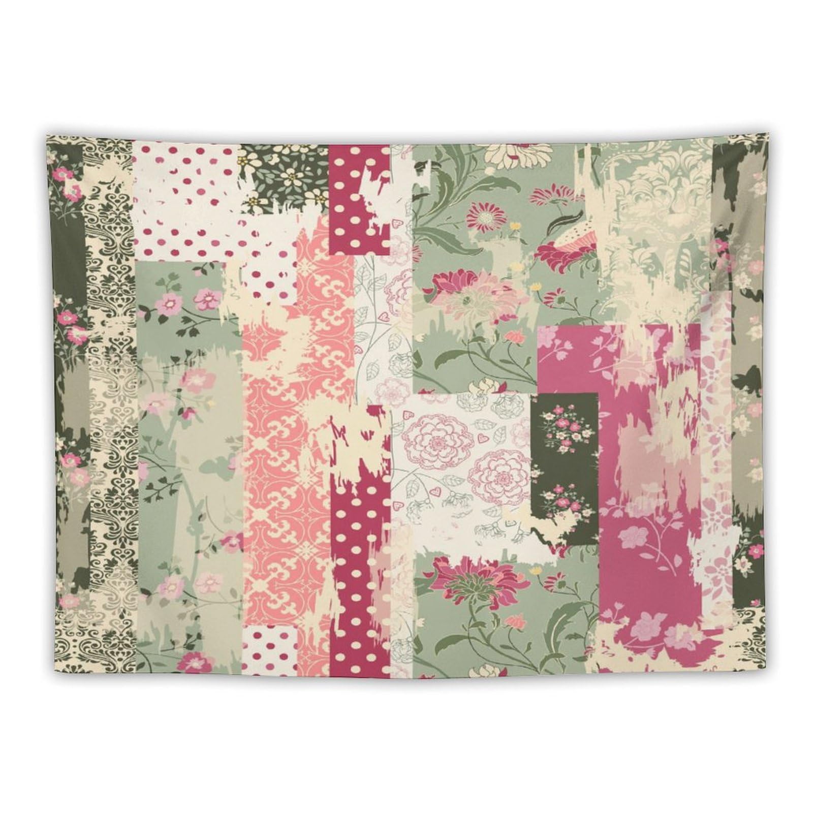 Amazon.com: Kurtect Patchwork Flower Tapestry,Abstract Colorful Floral ...