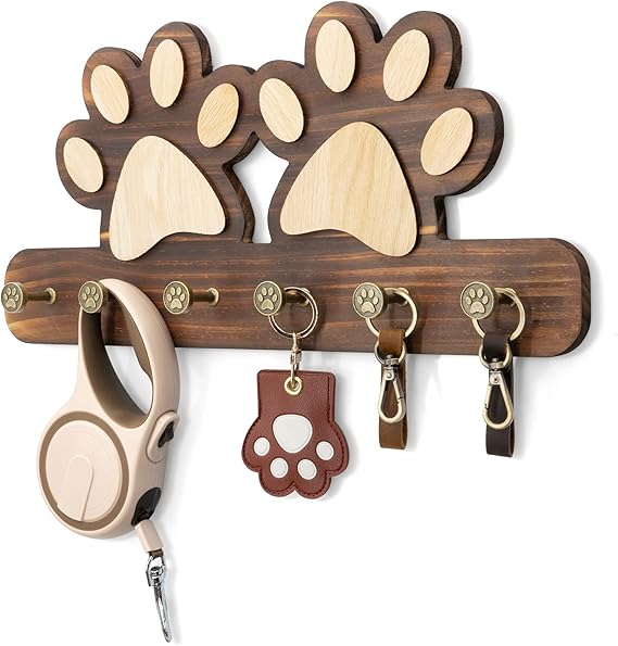 Amazon.com: MTERSN Farmhouse Key Holder for Wall - Decorative Dog Leash ...