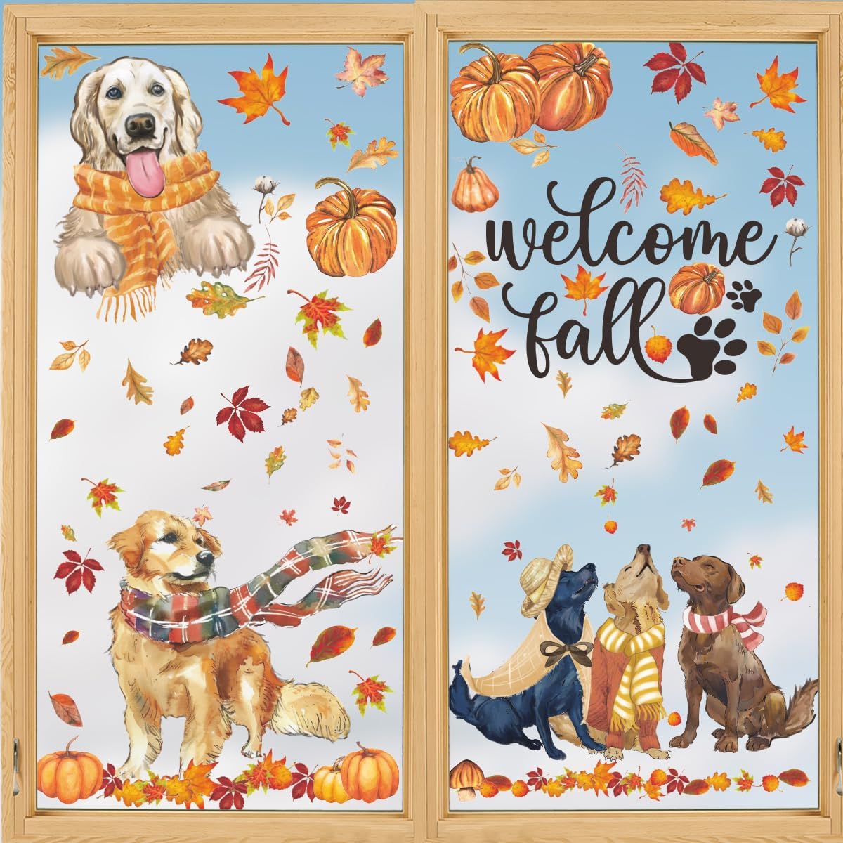 Amazon.com: Horaldaily 77 PCS Large Size Fall Window Cling Sticker ...