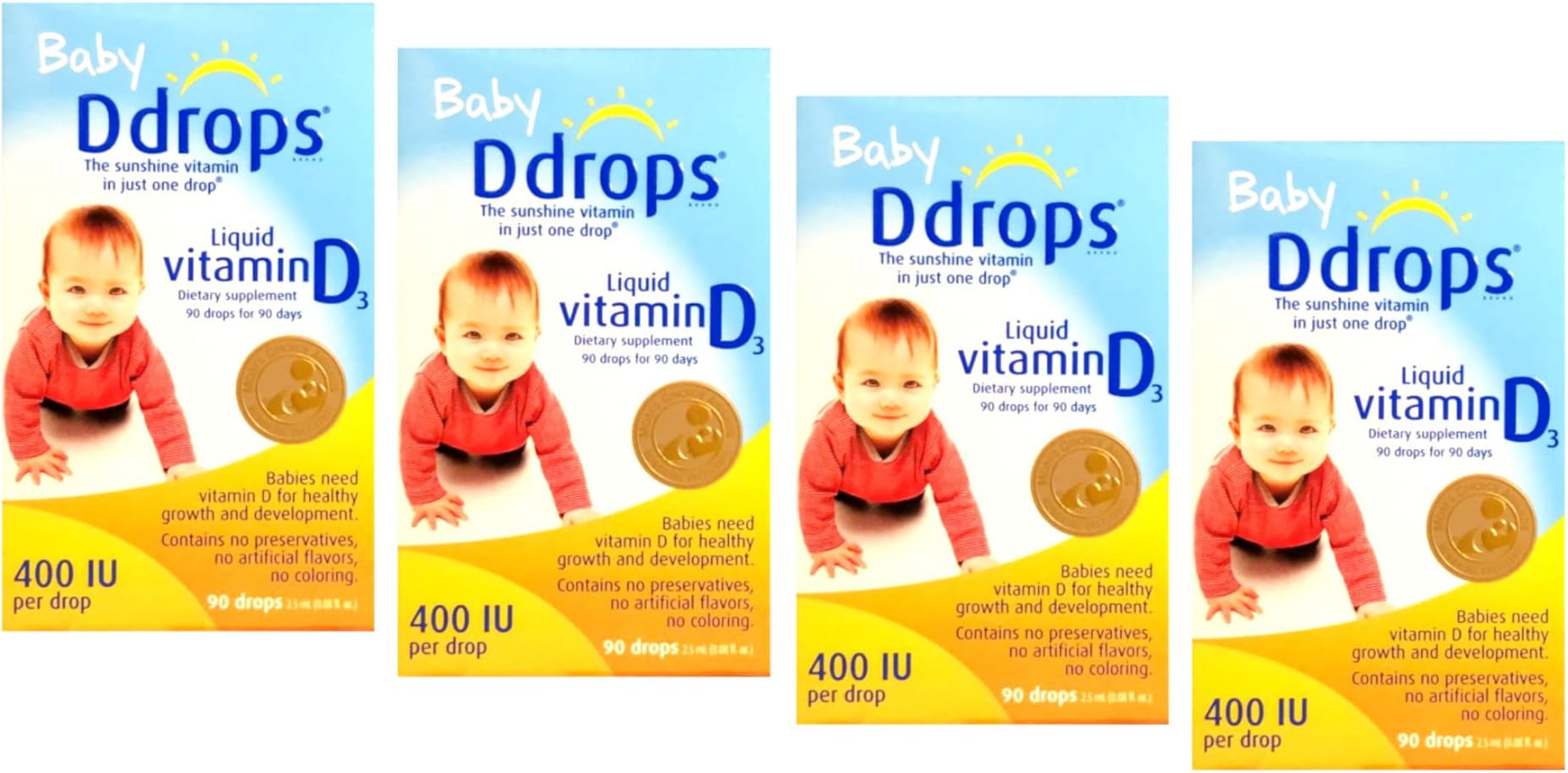 Amazon.com: Ddrops 1072834 400 IU Liquid Vitamin D3 Drops for Babies, 0 ...