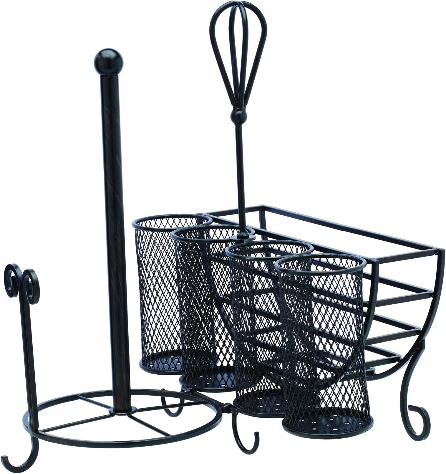 Amazon.com: MyGift Buffet Organizer Caddy, Black Metal Silverware ...