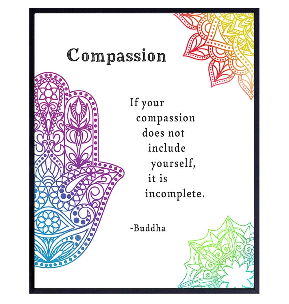 Amazon.com: Compassion Buddha Quote - Inspirational Zen Wall Art Decor ...