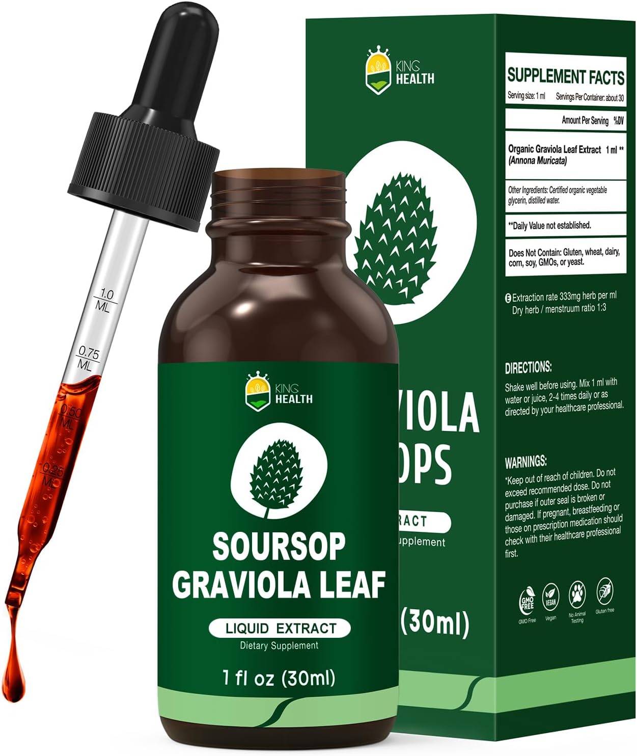 Amazon.com: Organic Soursop Graviola Leaf Extract Liquid Drops ...
