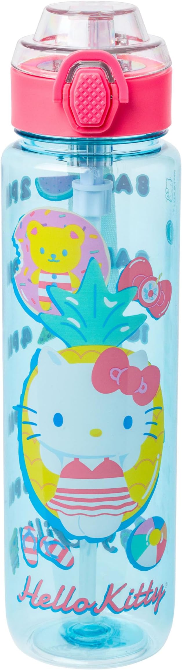 Amazon.com: Hello Kitty Plastic Water Bottle with Strap 16.23oz -Sweets ...