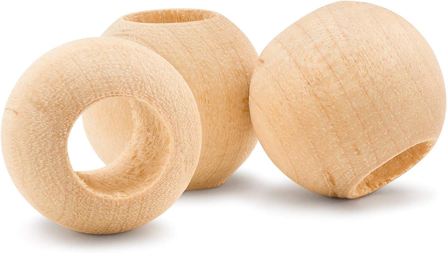 Amazon.com: Large Wooden Beads for Crafts - Pack of 50 19mm 3/4 x 3/16 ...