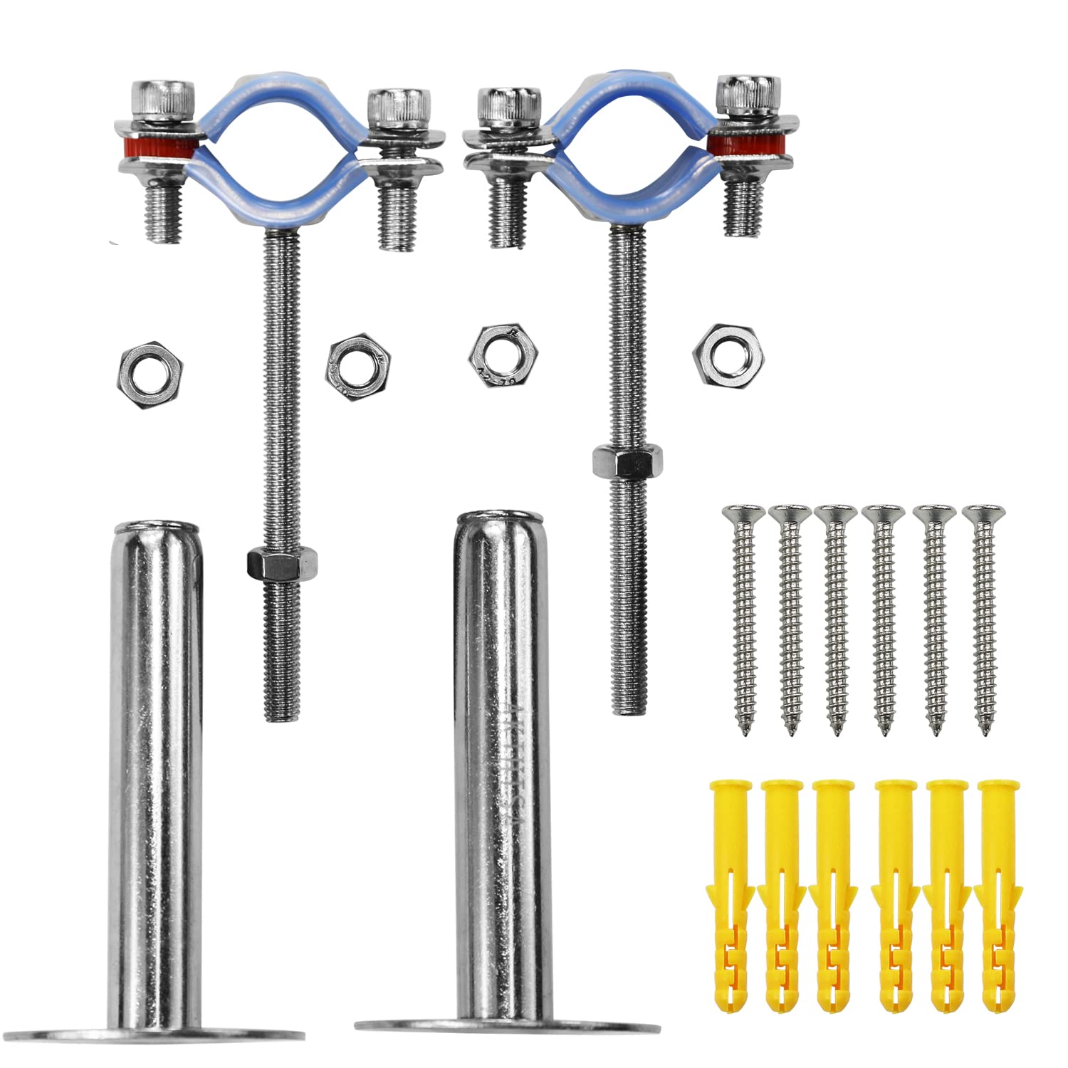 Snapklik.com : 2 Pcs 304 Stainless Steel Pipe Supports, Wall Mount ...