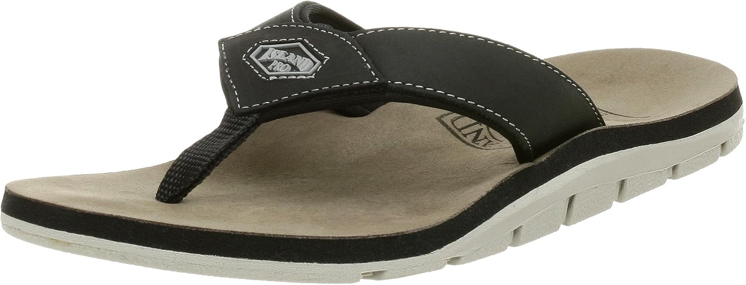 Amazon.com | Island Slipper Men's Captain Flip Flop,Black,3 M | Sandals