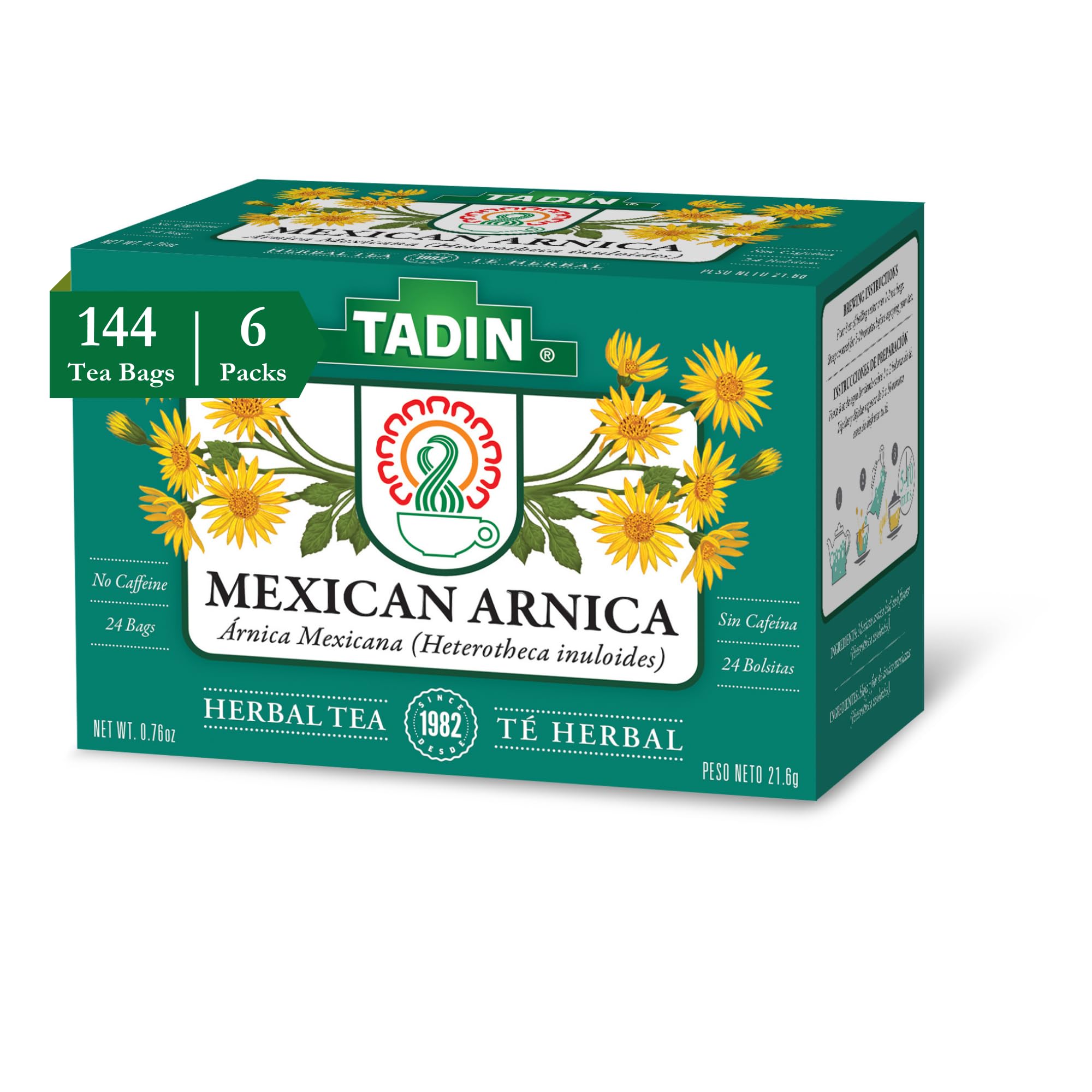 Amazon.com : Tadin Mexican Arnica Tea, Herbal Tea, Caffeine Free Tea ...