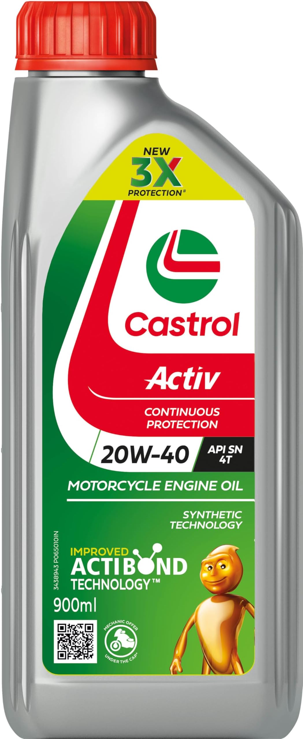 Castrol Activ 20W-40 4T Engine Oil for Bikes with Synthetic Technology ...