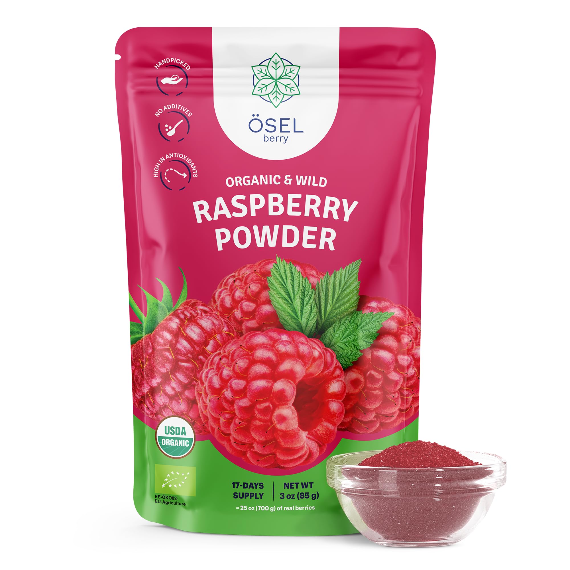 Amazon.com: ÖSEL BERRY Organic Raspberry Powder - 3oz | USDA Certified ...