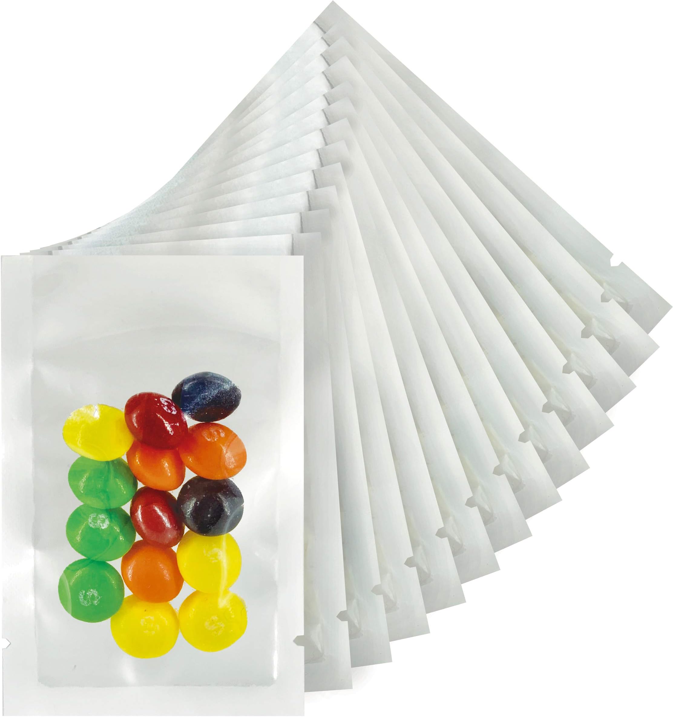 Amazon.com: 100 Count Mylar Heat Seal Bags - White and Clear Mylar ...