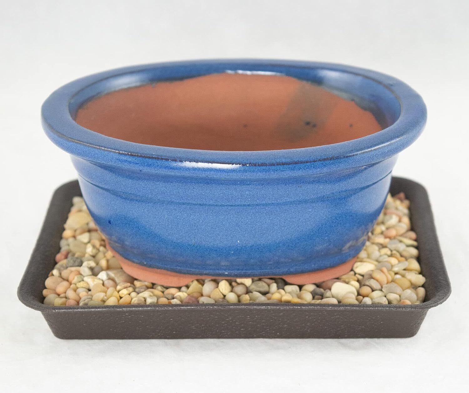 Amazon.com: 6.25 " Oval Azure Blue Shohin Bonsai / Succulent Pot + Tray ...