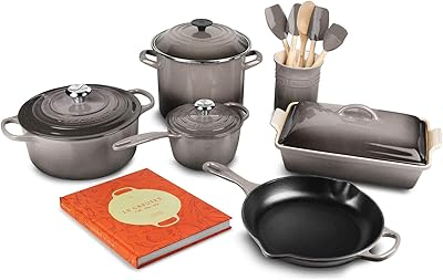 Amazon.com: Le Creuset 9-piece Signature Cast Iron Cookware Set, Cerise ...