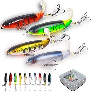 Amazon.com : 4PCS Propeller Artificial Fake Bait, Topwater Fishing ...