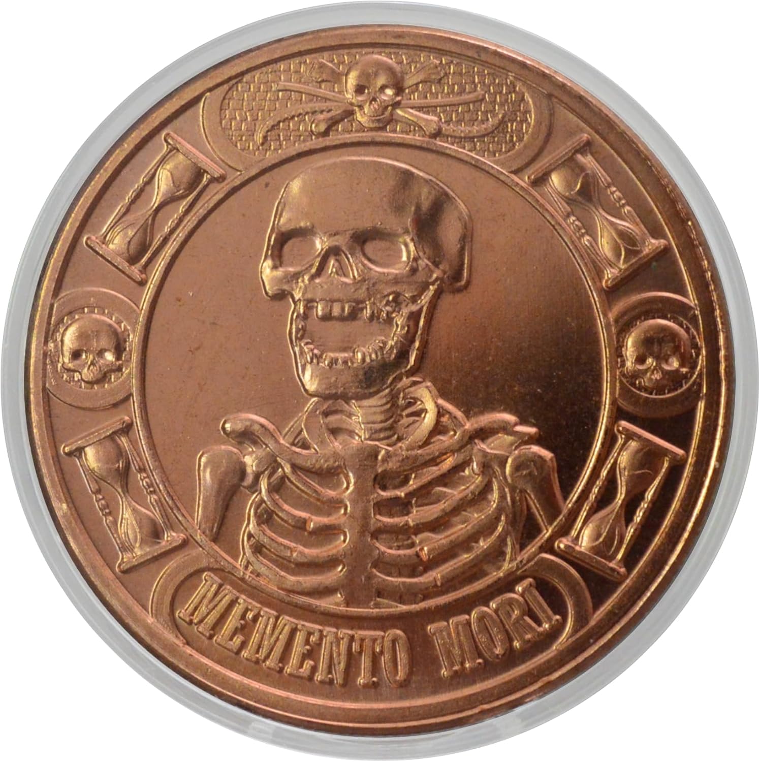 Amazon.com: Memento Mori Skeleton 1 oz Pure .999 Copper Round Bullion ...