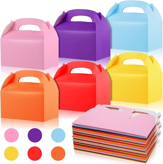 Amazon.com: 48 Pack Rainbow Gable Boxes for Party Favors, Colorful ...