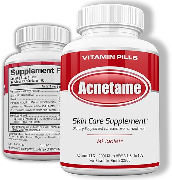 Amazon.com: Acnetame Acne Pills- Vitamin Supplements for Acne Treatment ...
