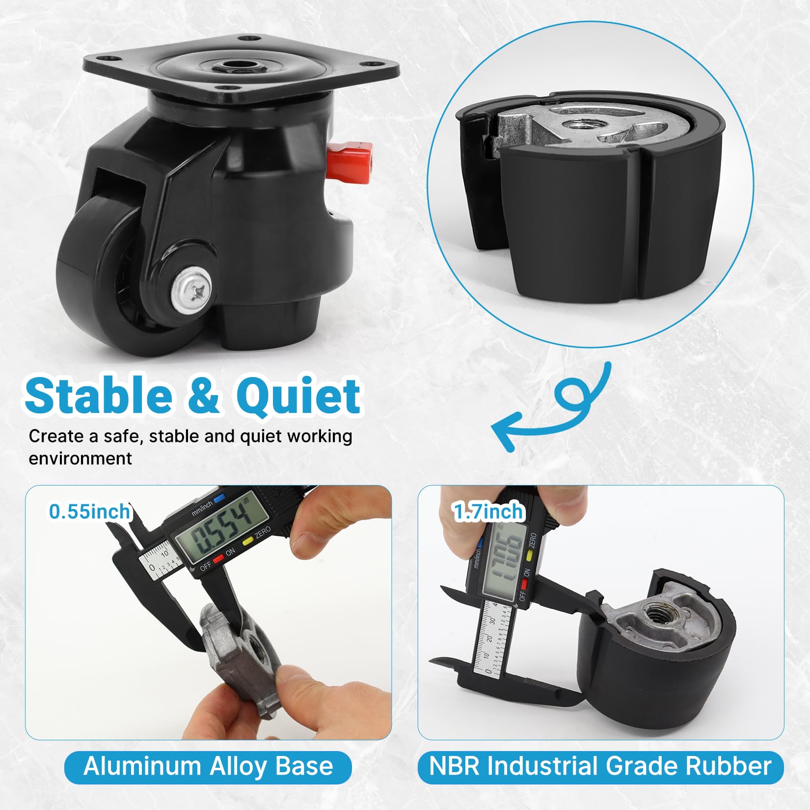 Snapklik.com : Nefish Leveling Casters Set Of 4 Heavy Duty 80F ...