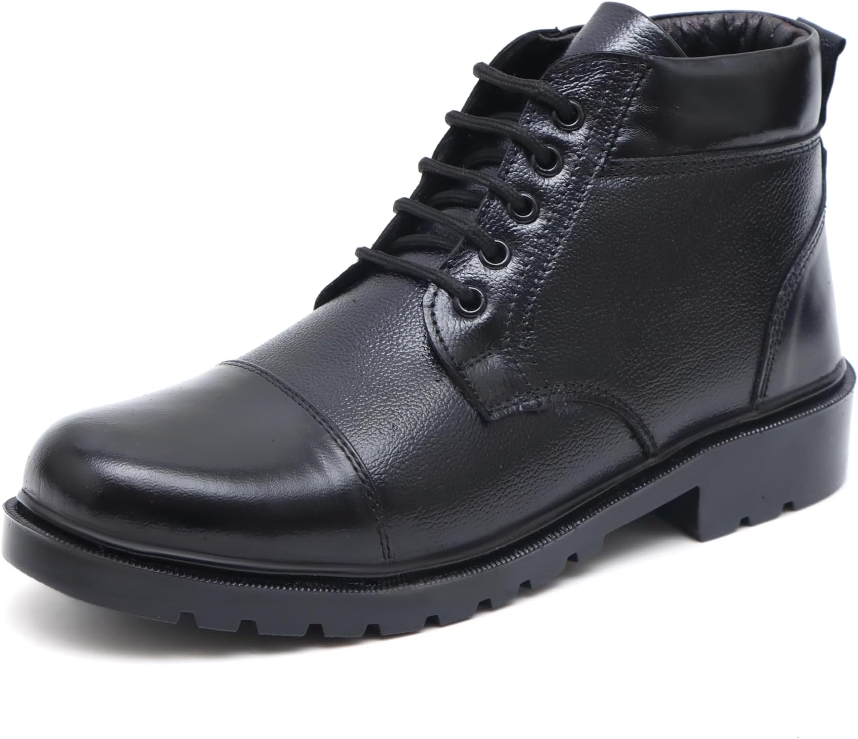 DKAIN Men's BLACK Real Leather light weight Army Dms NCC|Security boot ...