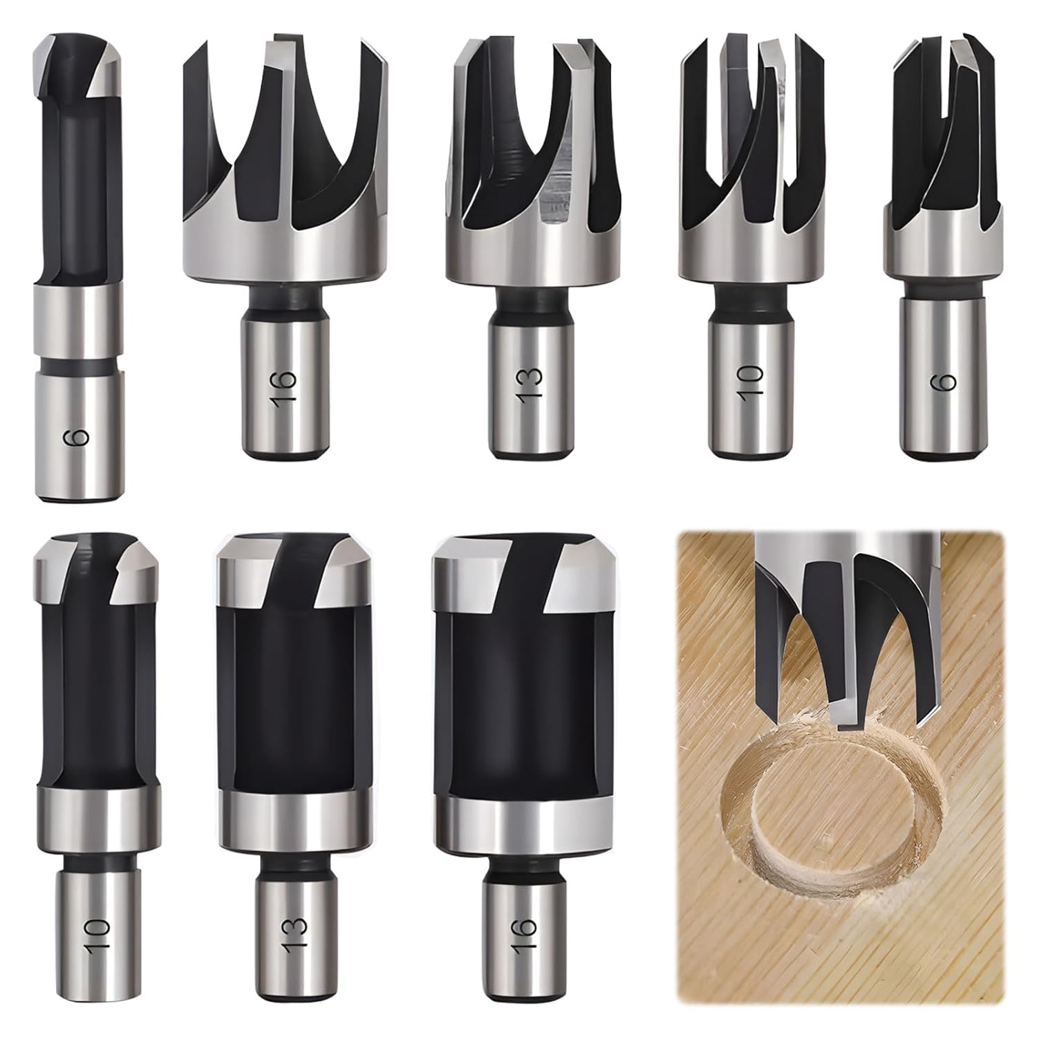 Plug Cutters For Wood Set,8Pcs Wood Plug Cutter Set,dowel Maker Carbon ...