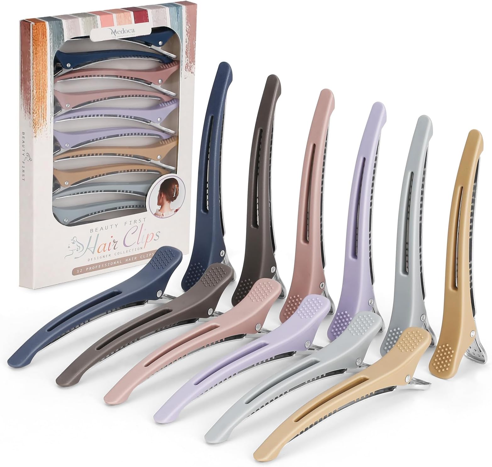 Amazon.com : Medoca 12pcs Duck Billed Hair Clips for Styling Sectioning ...