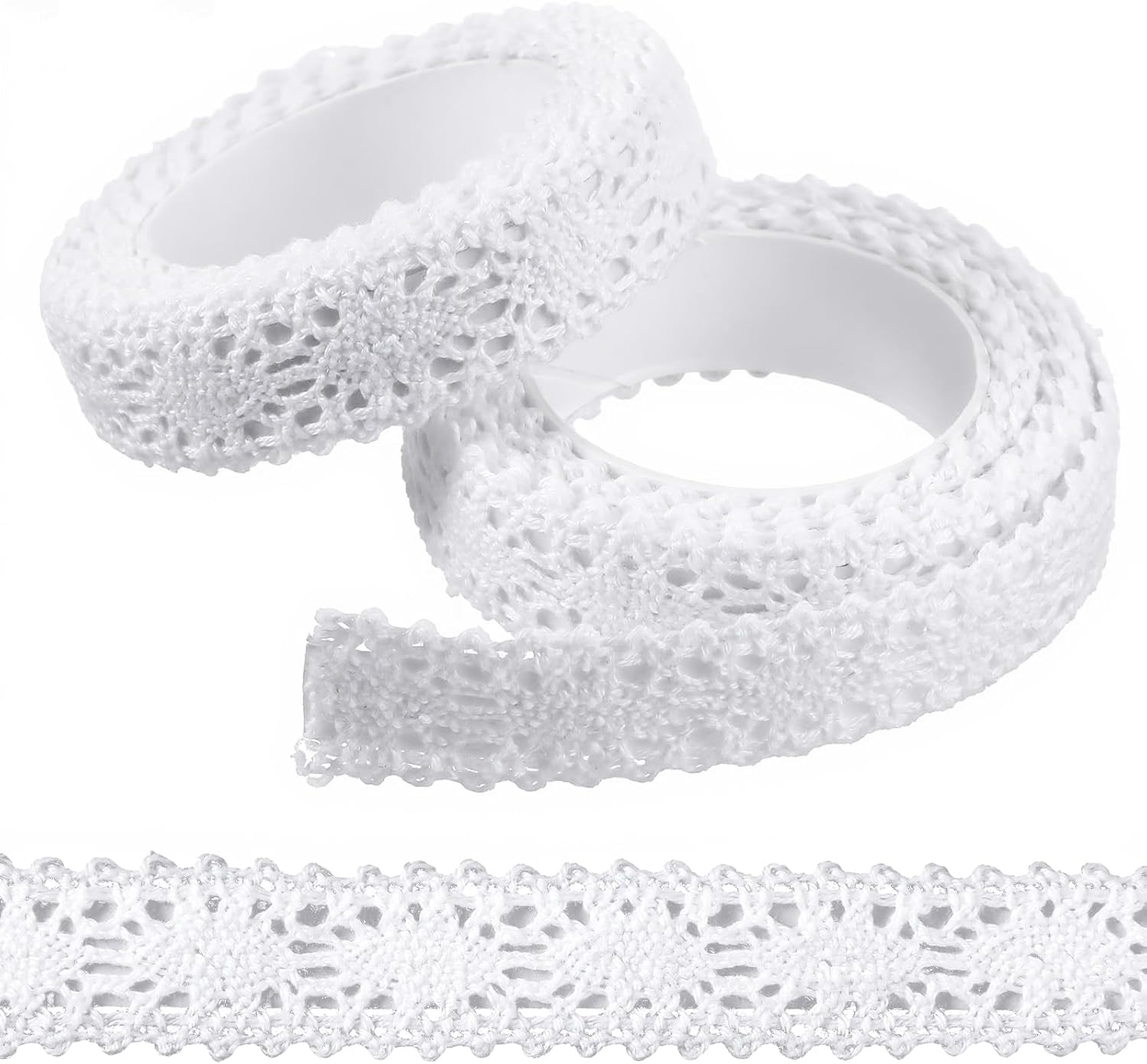 Amazon.com: White Cotton Lace Trim, Self-Adhesive Lace Trim Sewing ...