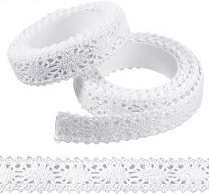 Amazon.com: White Cotton Lace Trim, Self-Adhesive Lace Trim Sewing ...